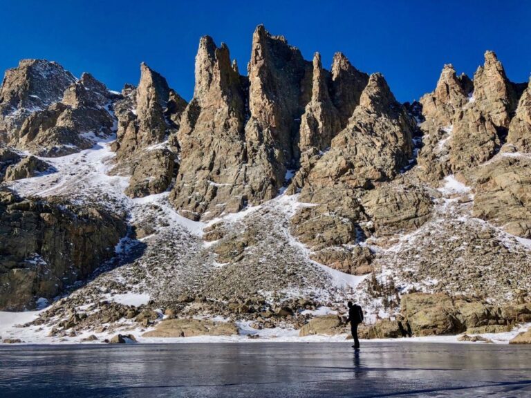 Above the clouds on a frozen hike to Colorado's Sky Pond at 10,900 feet ...