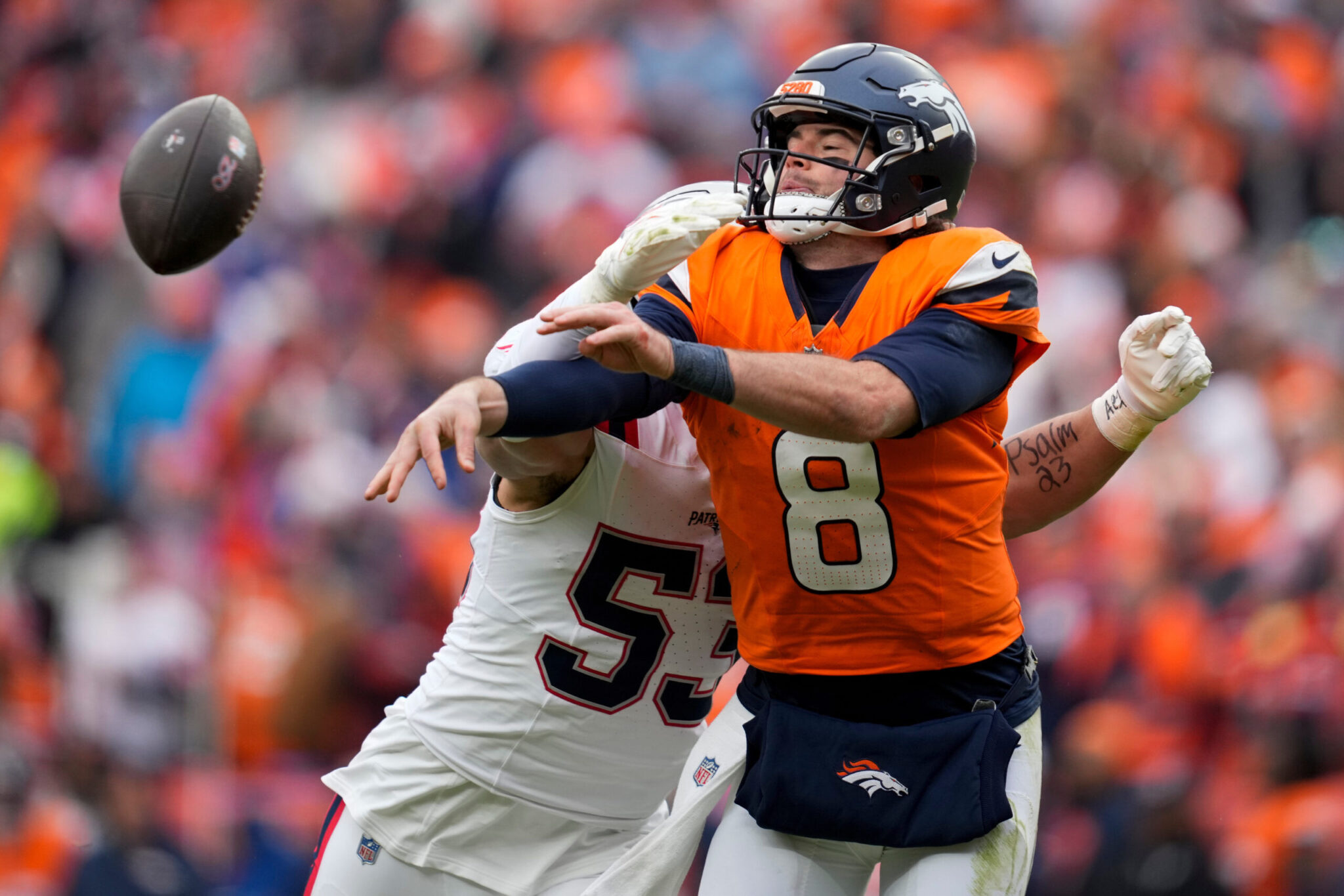 Broncos QB Jarrett Stidham owns crucial fumble vs. Patriots