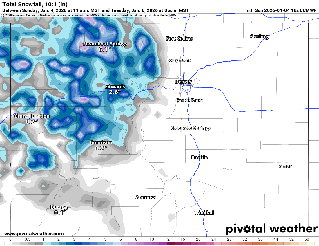 How much snow will Colorado, ski areas get?